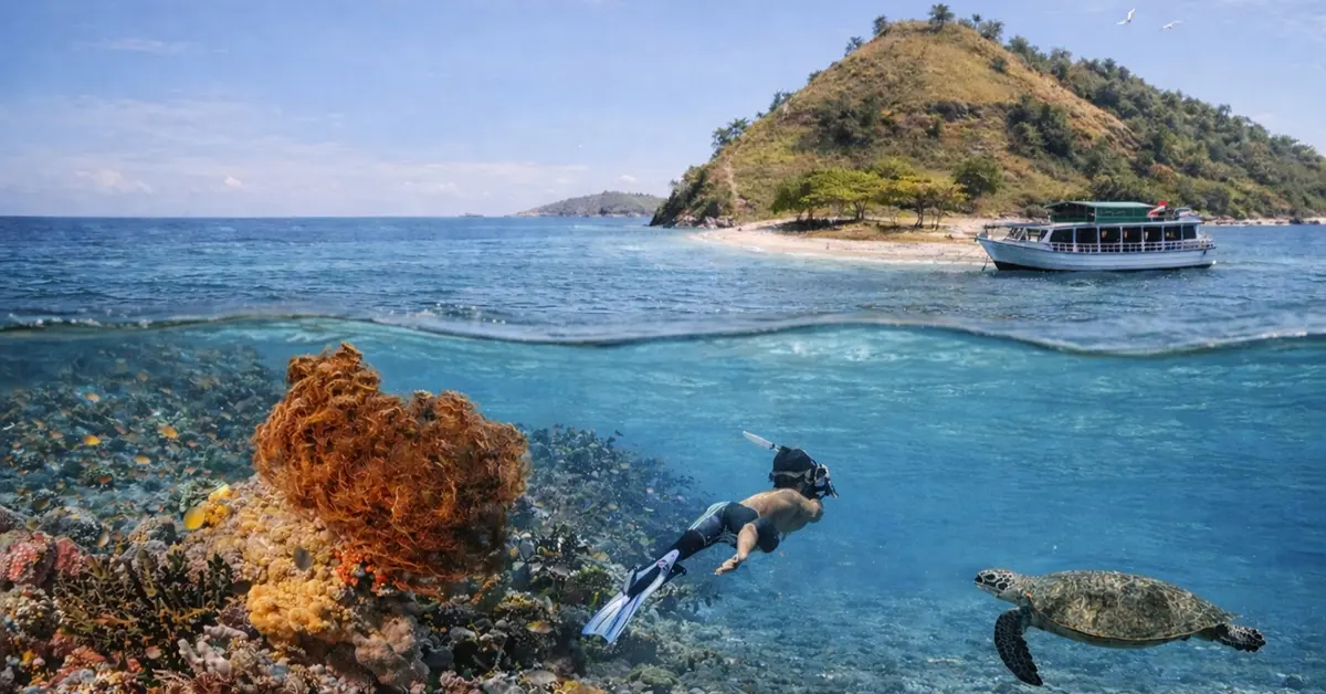 Pulau Siaba Labuan Bajo: Turtle Point Siaba Kecil vs Besar